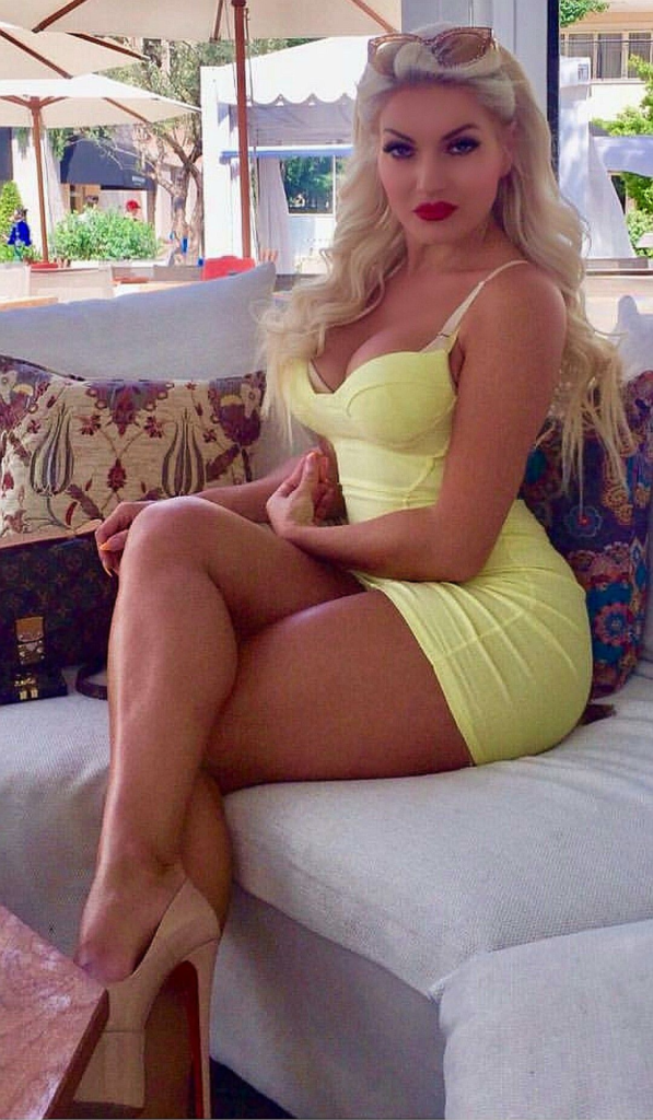 Long Blonde Hair Short Dress Long Legs Crossed Nuclear Acid Test